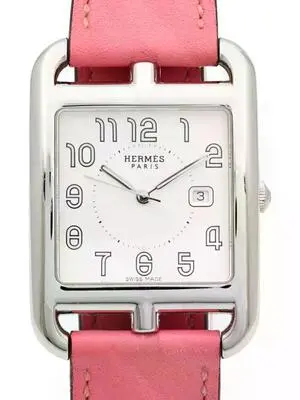 Hermès Cape Cod 23mm Watch With Pink Calf Leather Strap