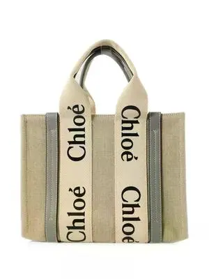 Chloé Woody Logo-strap Tote Bag - Neutrals