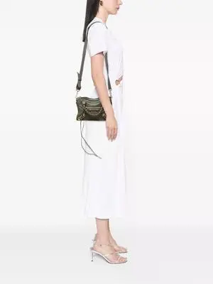 Balenciaga 2000-2026 Mini Goatskin Motocross Classic Metallic Edge City Satchel - Grey