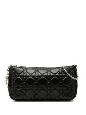 Dior 2009 Lambskin Cannage Pochette Shoulder Bag - Black