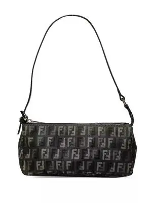 Fendi 2000-2010 Zucchino Denim Pochette Shoulder Bag - Blue