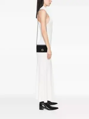 Gucci 2000-2015 Dollar Calfskin Interlocking G Wallet On Chain Crossbody Bag - Black