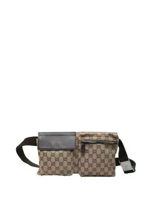 Gucci 2000-2015 Gg Canvas Double Pocket Belt Bag - Neutrals