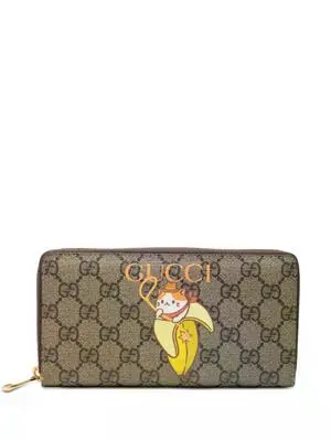 Gucci 2016-2026 Bnf Gg Supreme Bananya Zip Around Wallet Long Wallets