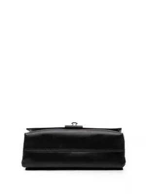 Off-White Embossed Leather Diag Binder Clip Flap Satchel