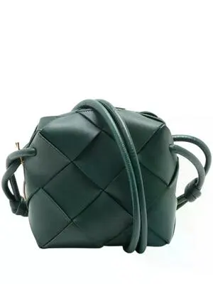 Bottega Veneta 2019-2026 Mini Lambskin Intreccio Loop Camera Bag Crossbody Bag - Green