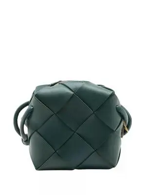 Bottega Veneta Mini Lambskin Intreccio Loop Camera Bag - Green