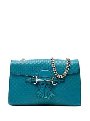 Gucci 2016-2026 Medium Microguccissima Emily Shoulder Bag - Blue