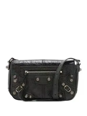 Balenciaga 2000-2026 Lambskin Motocross Le Cagole Cylinder Crossbody Bag - Black