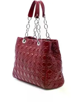 Dior Patent Cannage Lady Shopping Tote Bag - Red