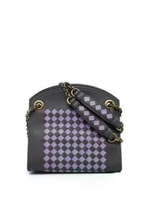 Bottega Veneta 2012-2026 Nappa Intrecciato Chain Wallet Shoulder Bag - Grey