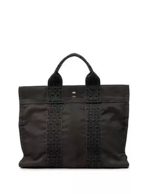 Hermès 1990-2010 Canvas Herline Pm Tote Bag - Black