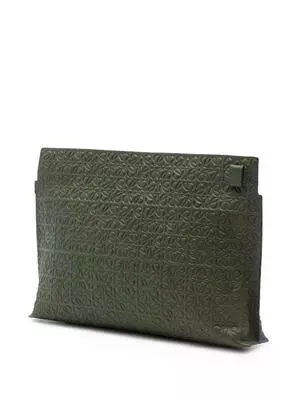 Loewe Embossed Leather Anagram Repeat T Pouch Clutch Bag