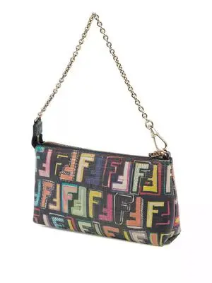 Fendi Multicolor Zucca Spalmati Chain Pochette Shoulder Bag