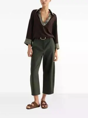 TWP Slouchy Barrel-leg Cropped Trousers