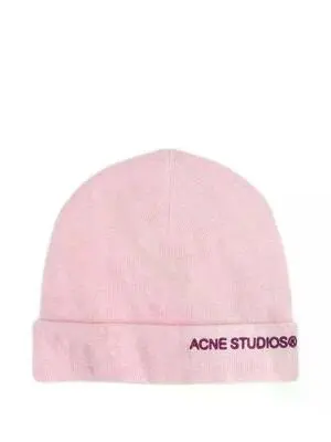 Acne Studios Embroidered Beanie - Pink