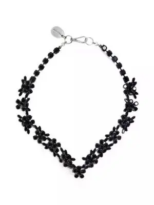 Simone Rocha V-line Floral Necklace - Black