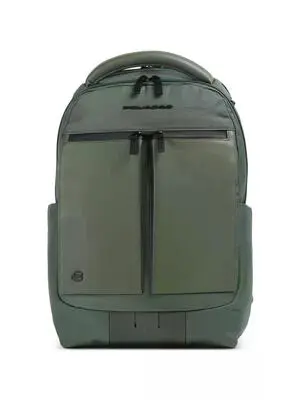 PIQUADRO Panelled Logo-plaque Backpack - Green