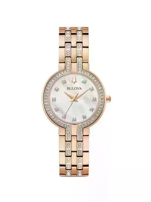 Bulova Crystal-embellished Watch - White