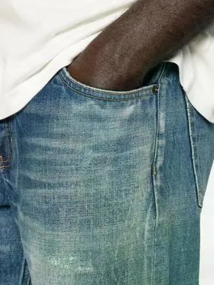 Alexander McQueen Button-fastening Faded Jeans