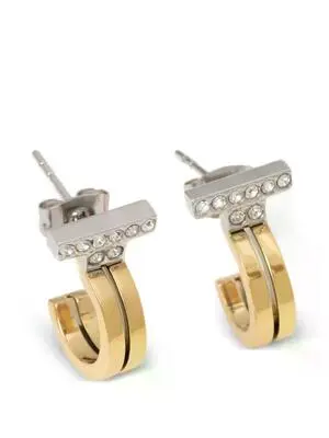 TRUSSARDI Half-hoop Crystal Embellished Earrings - Gold