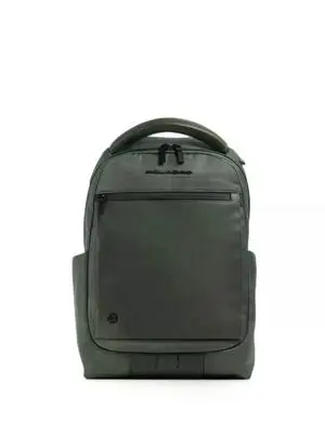 PIQUADRO Logo-plaque Panelled Backpack - Green