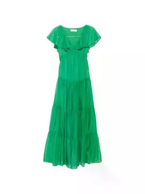KAOS Ruffled Tiered Maxi Dress - Green