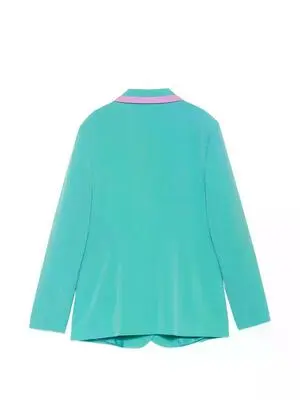 NIKAMO Contrast-trim Single-breasted Blazer