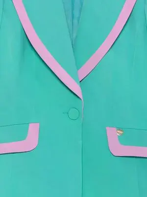 NIKAMO Contrast-trim Single-breasted Blazer