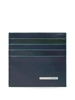 PIQUADRO Logo-plaque Leather Cardholder - Blue