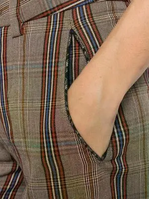 VIVIENNE WESTWOOD Checked-pattern Ruffled Crop Trousers