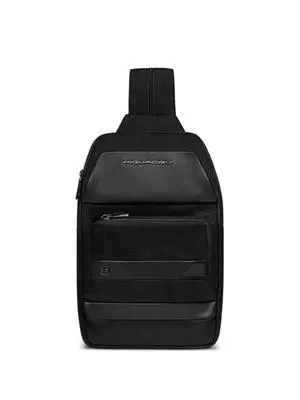 PIQUADRO Logo-plaque Panelled Backpack - Black