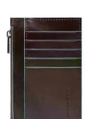 PIQUADRO Leather Zip-pocket Card Holder