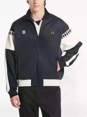 Fred Perry Logo-embroidered Panelled Jacket - Blue