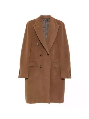 Canali Double-breasted Peak-lapel Coat - Brown