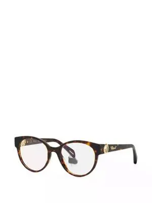 Chopard Tortoiseshell-effect Oval-frame Glasses - Brown