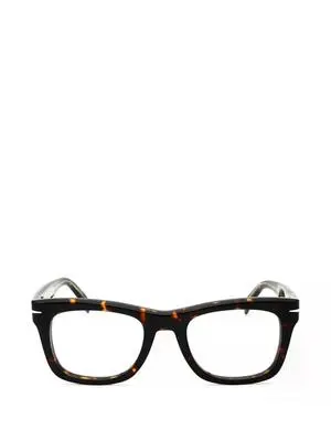 DB EYEWEAR BY DAVID BECKHAM Tortoiseshell-effect Square-frame Glasses - Brown