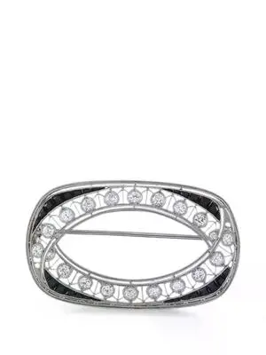 LB EXCLUSIVE Platinum Diamond And Sapphire Brooch - Silver