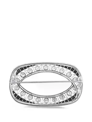 LB EXCLUSIVE Platinum Diamond And Sapphire Brooch