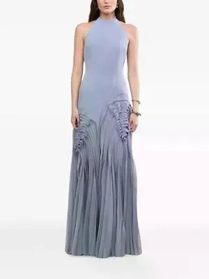AMUR Elani Wave-pleated Gown