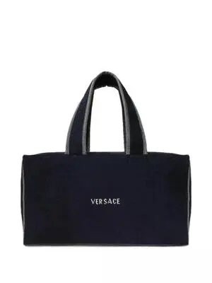 Versace Versace Terry Cloth Jacquard Medusa Gym Bag Blue