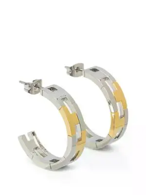 TRUSSARDI Cut-out Hoop Earrings - Silver