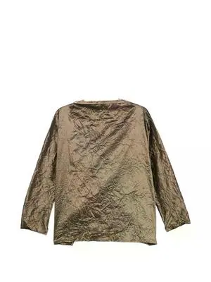 DANIELA GREGIS Crinkled Long-sleeve Blouse - Brown