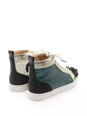 CHRISTIAN LOUBOUTIN High-top Studded Sneakers - Green