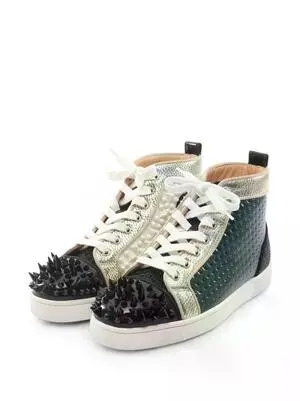 CHRISTIAN LOUBOUTIN High-top Studded Sneakers - Green