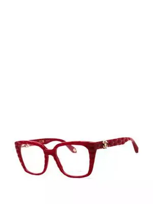 Roberto Cavalli Honeycomb-texture Square-frame Eyeglasses