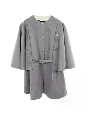 LOUIS VUITTON Cape-sleeve Belted Coat - Grey