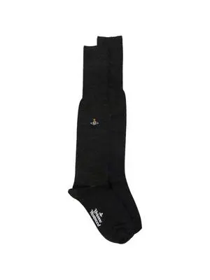 VIVIENNE WESTWOOD Orb-embroidered Socks - Grey