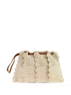 Ulla Johnson Adria Small Ruffled Crochet Clutch Bag