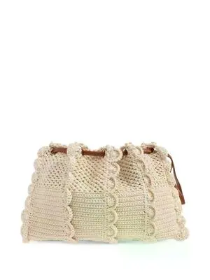 Ulla Johnson Adria Small Ruffled Crochet Clutch Bag